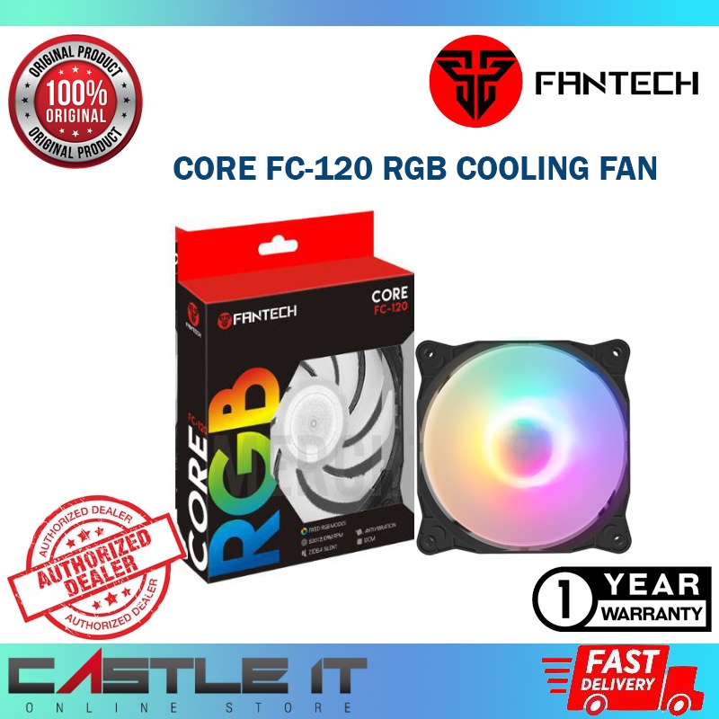 FANTECH CORE FC-120 RGB CPU COMPUTER CASING COOLING FAN FC120 FAN BLACK ...