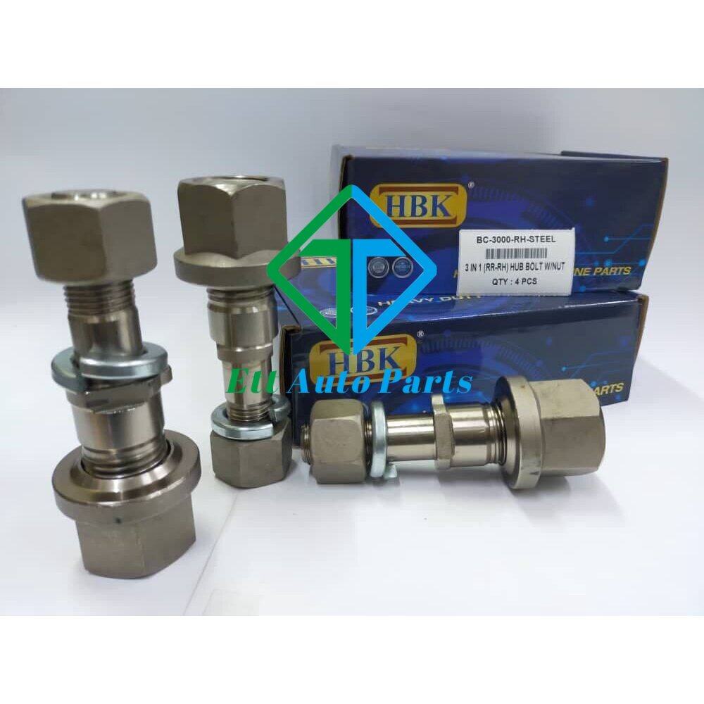 Hub Bolt With Nut / Hab Bolt Krom (30mm x 135mm)(Belakang/Rear) Skru ...