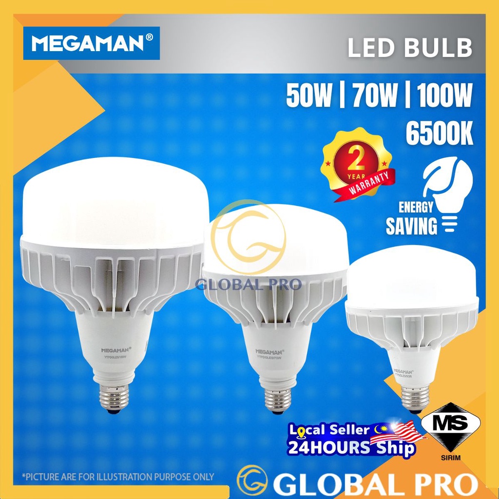 SIRIM MEGAMAN LED Bulb E27 High Power LED Light Bulb E27 LED Mentol LED ...
