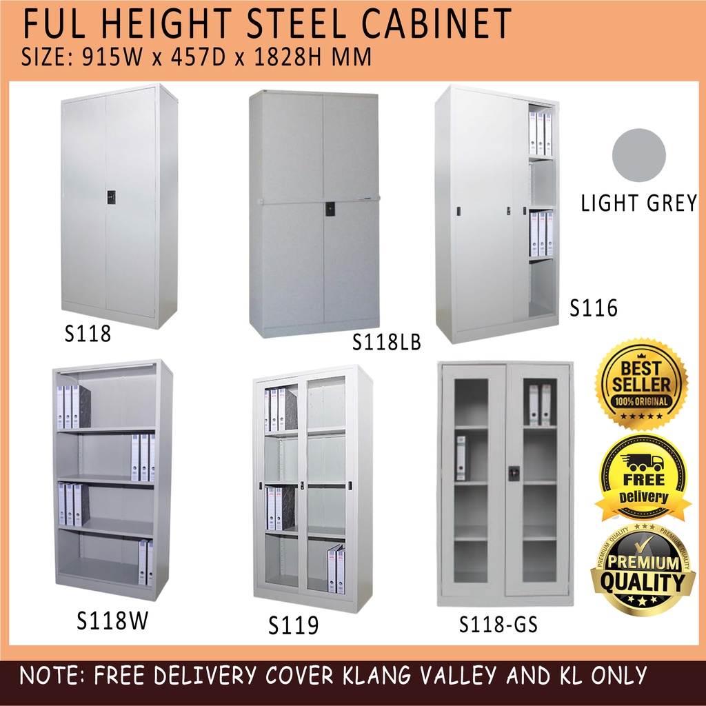 Full Height Cupboard c/w 3 adjustable shelves | Kabinet Besi 4 Level ...