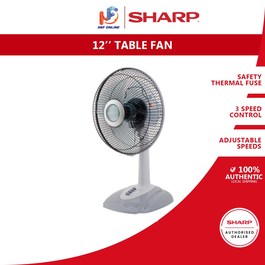 Sharp Table Fan (12”) PJT129 PJT129GY | Shopee Malaysia