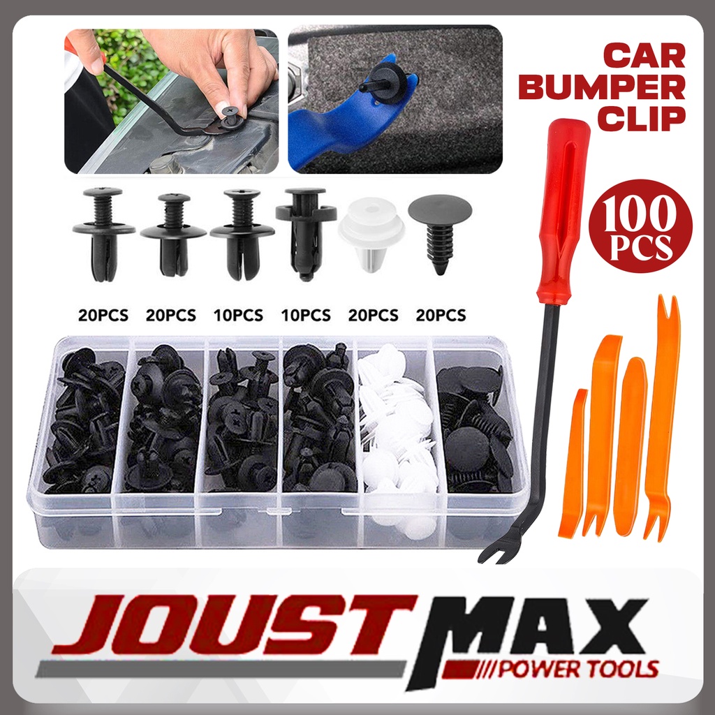 100pcs Car Bumper Clip Universal Car Fastener Clip Klip Bumper Kereta ...