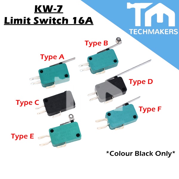 3-Pin KW7 16A Small Touch/ Long Straight Micro Switch Travel Miniature ...