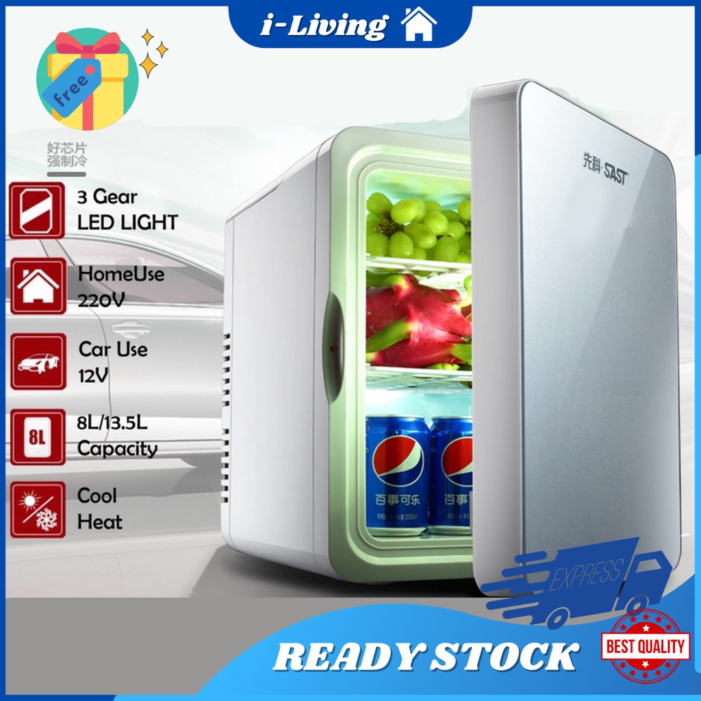 iliving 8L/13.5L Portable Car Freezer Warmer Outdoor Mini Fridge ...