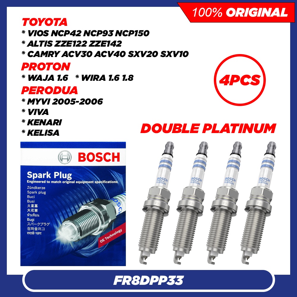 FR8DPP33 BOSCH DOUBLE PLATINUM SPARK PLUG (4PCS) - Vios Altis Camry ...