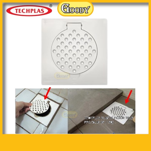 Techplas Plastic Floor Trap 6" x 6" / PVC toilet floor trap / drainer ...