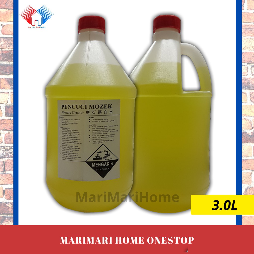 3 LITER Mosaic Cleaner Asid Kuning Acid Pencuci Mosek Cement Remover ...