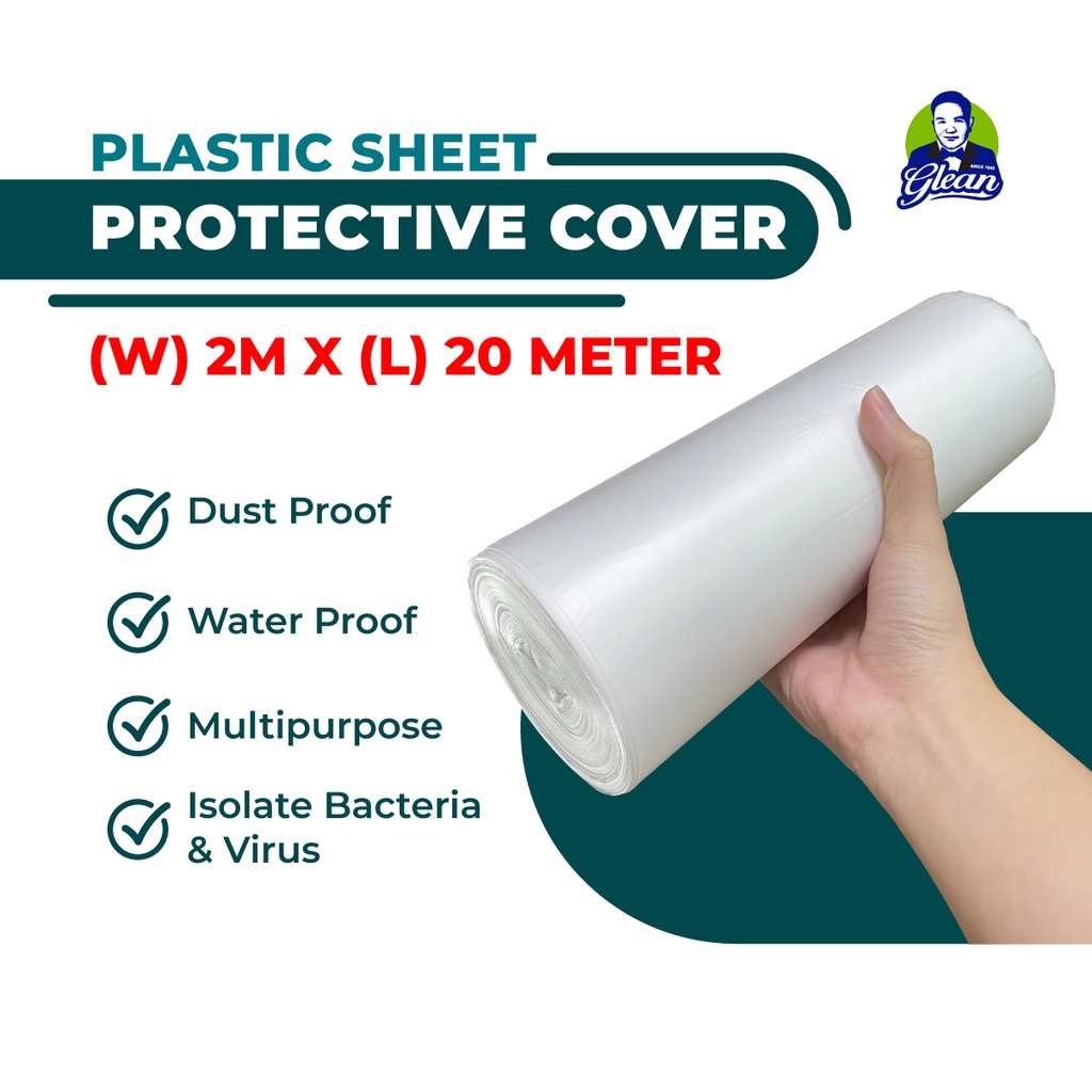 GLEAN Multipurpose Plastic Sheet Cover Masking Film For Dust Protection ...