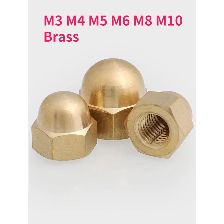 M3 M4 M5 M6 M8 M10 Brass Cap Nuts Copper Hex Hexagon Decorative Cover ...