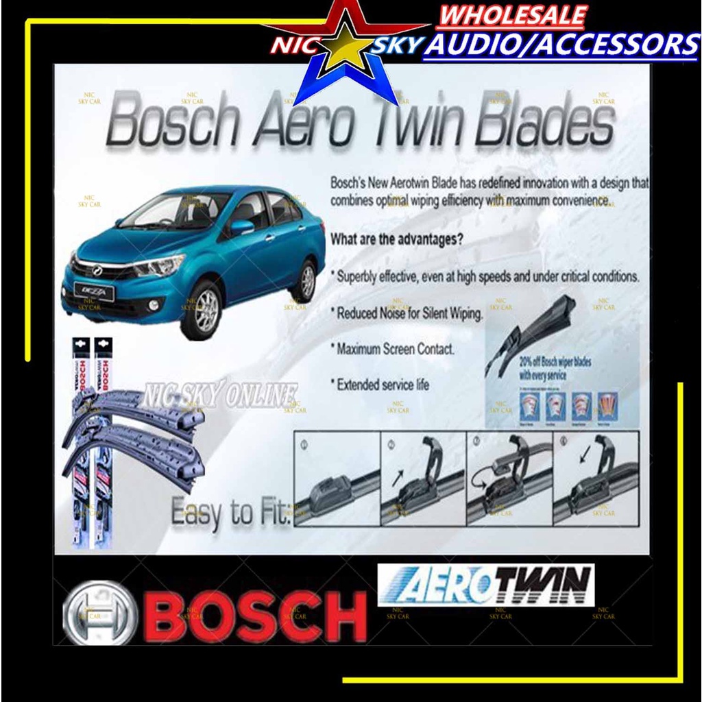 WIPER ORIGINAL BOSCH Aerotwin OEM Bezza SET 2PCS bezza wiper boss ...