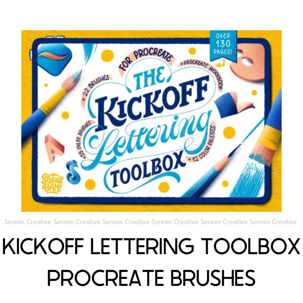 P154 The KickOff Lettering Toolbox for Procreate (Pencils, Brush Pens ...