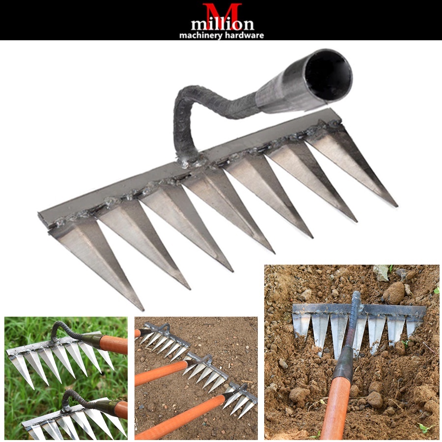Garden Weeding Hoe Rake Farm Tool Cangkul Rumput Cangkul Tanah Weeding ...