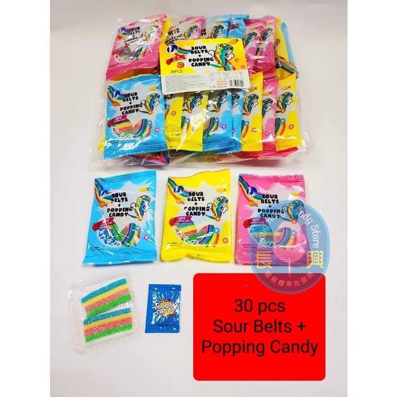 Sour Belts + Popping Candy 30packs (HALAL) | Shopee Malaysia