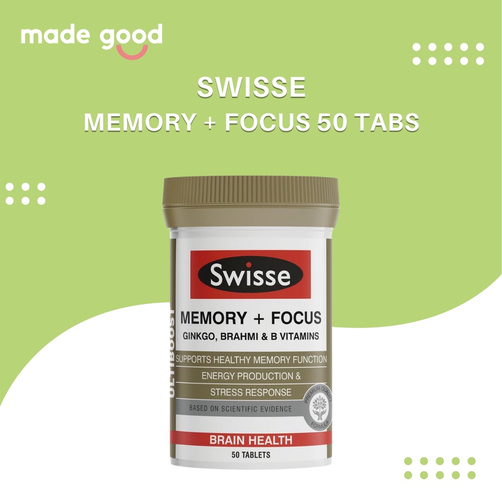 Swisse Australia Ultiboost Memory+Focus 50 Tab Ginkgo Brain Health ...