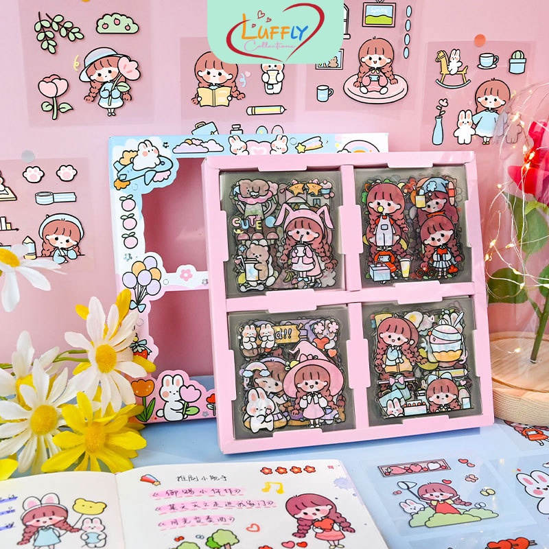 100 Sheets (500+ Pcs) Cute Sticker Set For Diary Book Stiker Buku ...