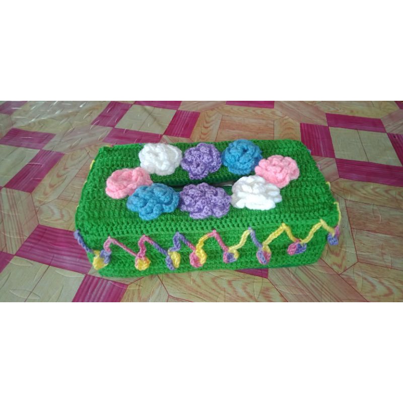 kraftangan sulam kait rose kotak tisu | Shopee Malaysia