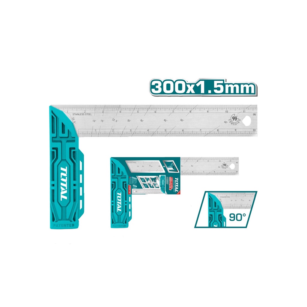 Total TMT61126 Angle Square Tri Square Right Angle Gauge Ruler ...