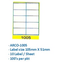 ARCO LABELS STICKER A4 SIZE 100 SHEETS BOX 105MM X 51MM | Shopee Malaysia