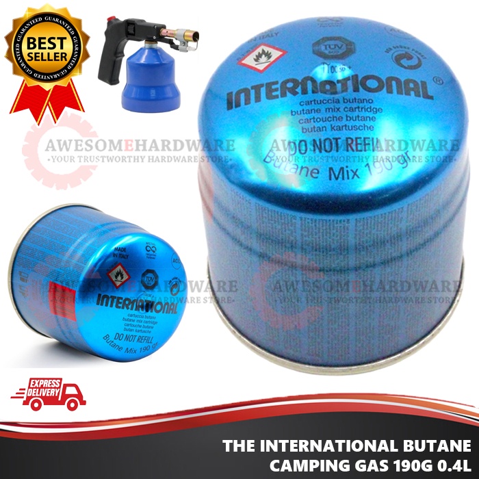 (MADE IN EU) THE INTERNATIONAL ITALY BUTANE CAMPING GAS CARTRIDGE 190G | Shopee Malaysia
