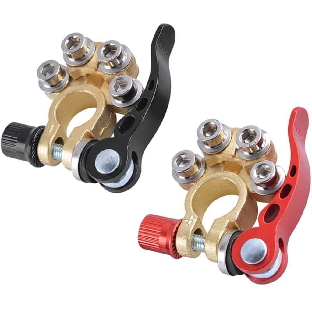 2Pcs Brass Car Battery Terminal Connectors,Car Battery Terminal 4 Way ...