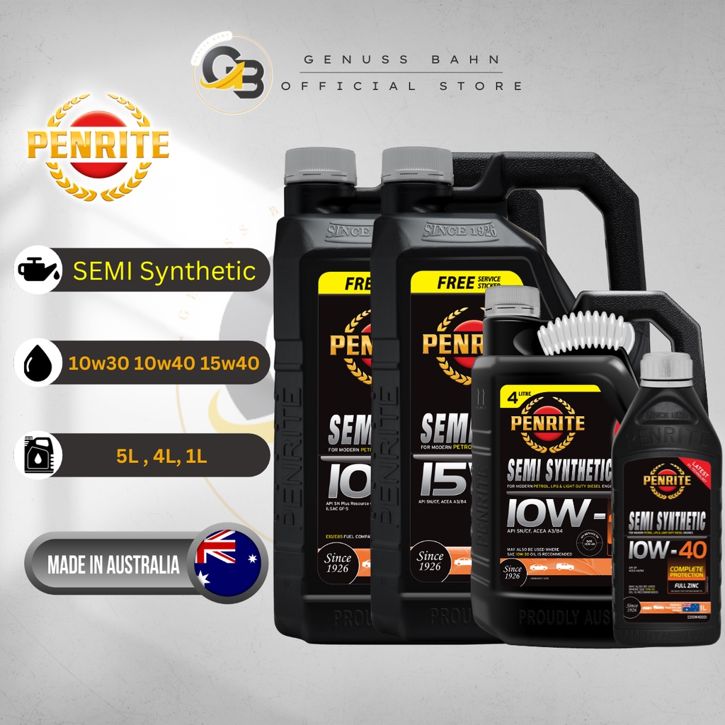 PENRITE Semi Synthetic Petrol & Diesel Engine Oil (10w30/10w40/15w40 - 5L/4L/1L) | Shopee Malaysia