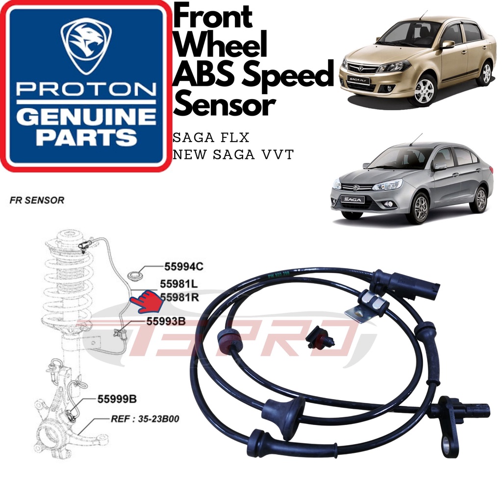 Proton New Saga VVT BLM FLX Genuine Front Wheel Tyre ABS Sensor Depan ...