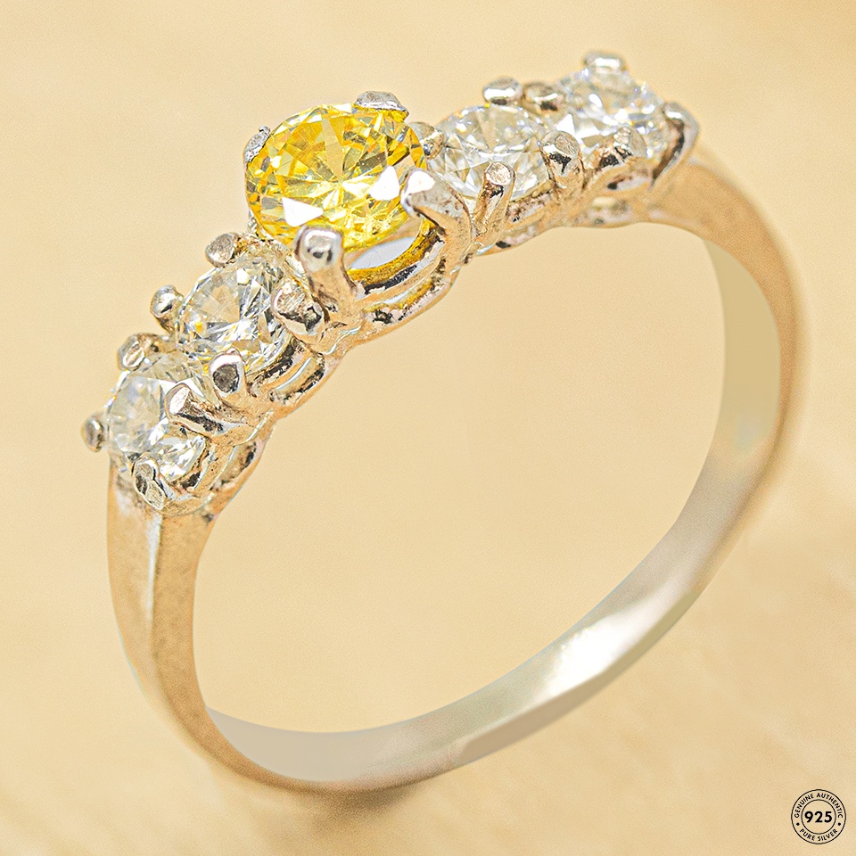 ELFI Yellow Fiona 925 Silver Ring - M28(Y) | Shopee Malaysia