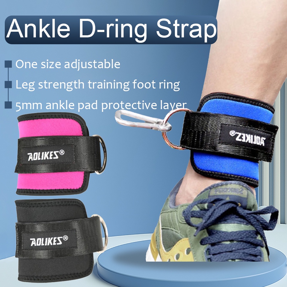 AOLIKES 1Pcs Bodybuilding Resistance Band D-ring Ankle Straps Home Gym ...