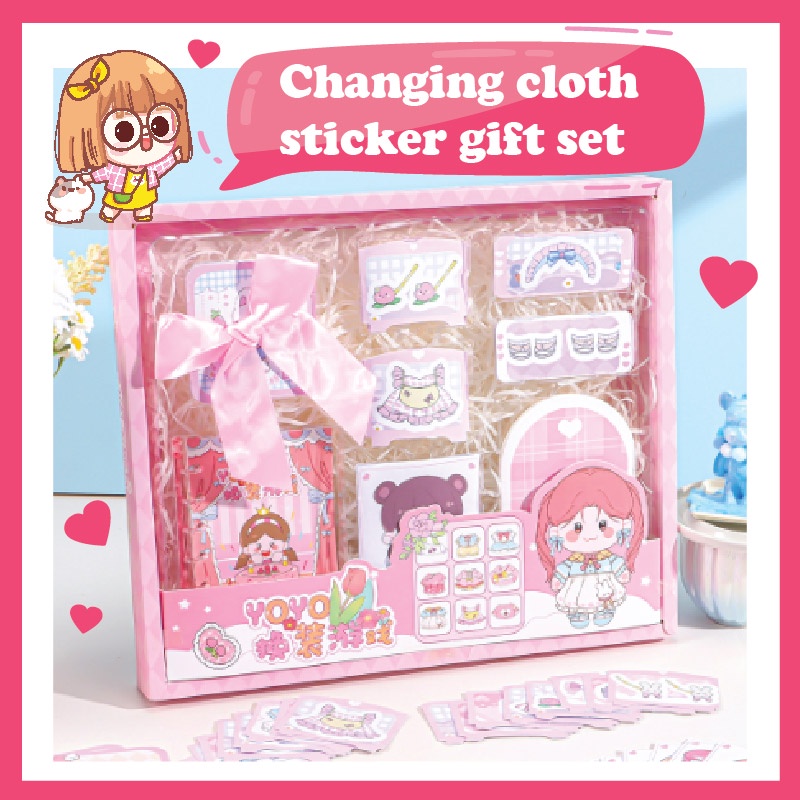 CUTE GIRL Changing cloth sticker gift box set | Shopee Malaysia