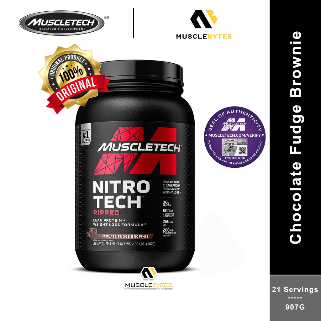 MuscleTech - Nitro Tech Ripped [2LBS / 21 Servings] NitroTech Ripped ...