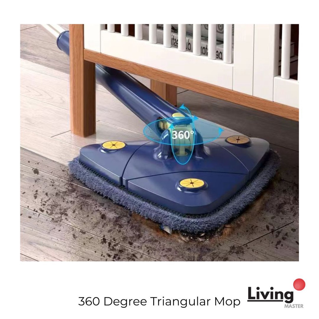 360 Degree Triangular Mop Telescopic Mop Hand Twist Design Triangle Mop ...