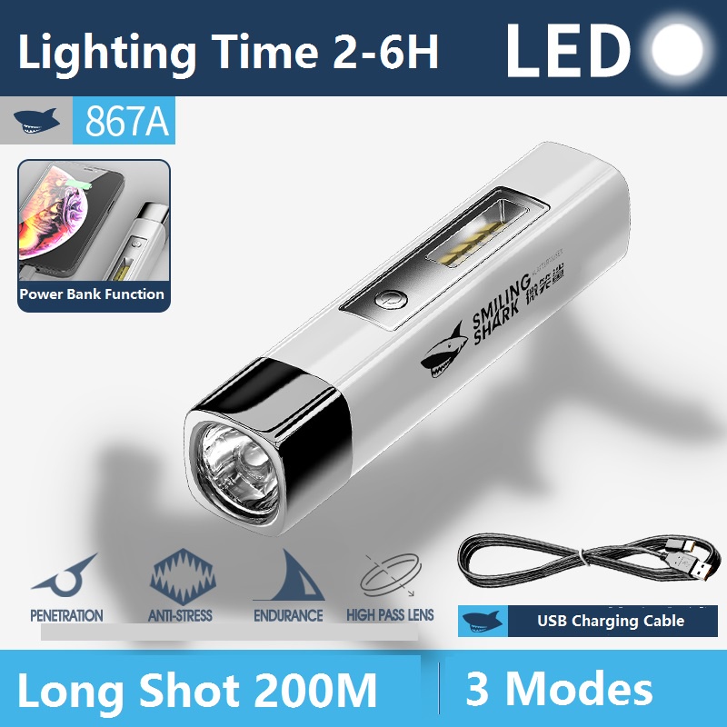 SmilingShark Laser Pointer Torch Light Rechargeable Flashlight Led T6 With Red Pointer ...