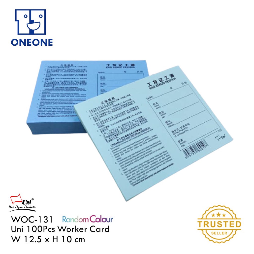 WOC-131 Uni 100Pcs Worker Card - Unity | Shopee Malaysia