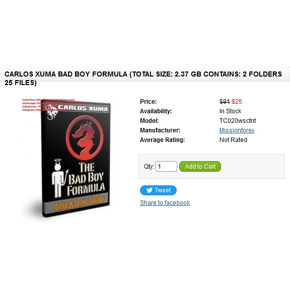 Carlos Xuma Bad Boy Formula (Total size: 2.37 GB Contains: 2 folders 25 ...