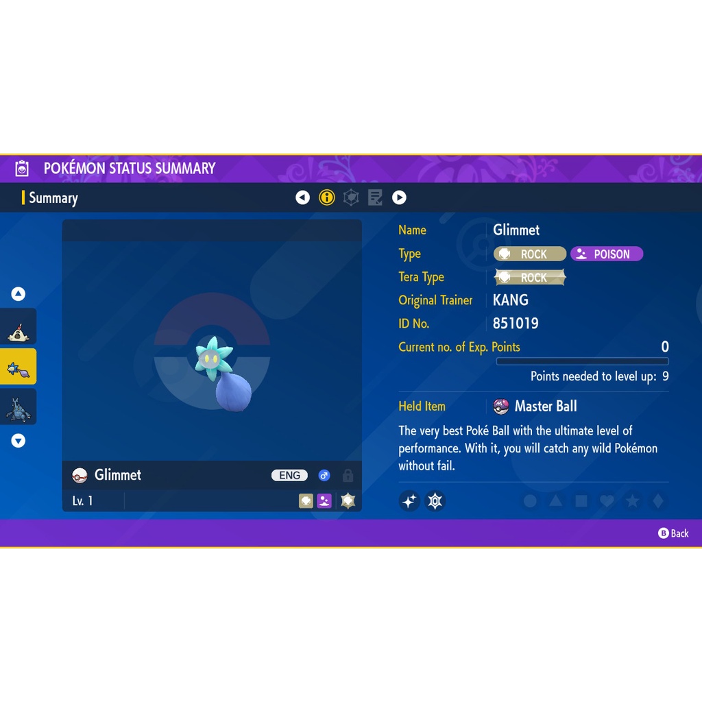Pokemon Scarlet & Violet - 6IV Shiny Glimmet | Shopee Malaysia