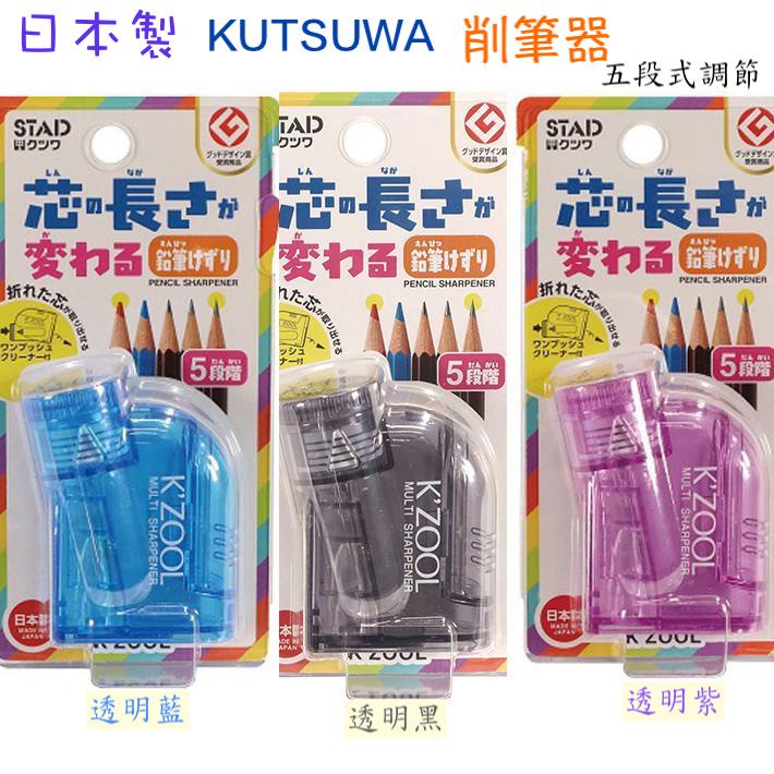 Made In Japan KUTSUWA Pencil Sharpener Five-Stage Transparent Japanese Stationery Portable Type ...
