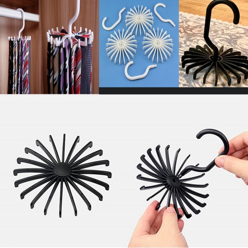 Creative 360 Degree Rotatable Ties Clothing Hanger Rack 20 Claw Round ...