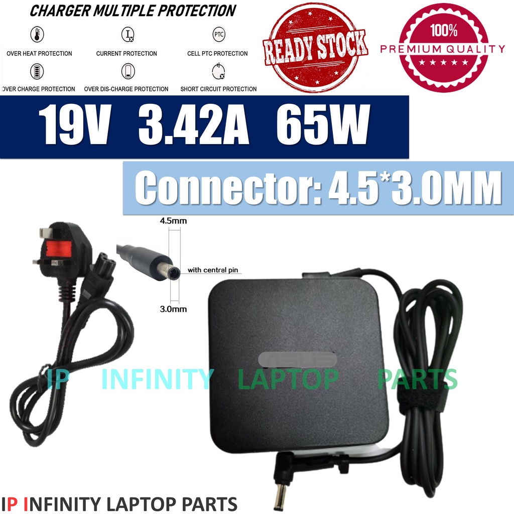 ASUS 19V 3.42A 4.5*3.0MM P1440F UX481F U481FL B400A PU450C M1503Q ...