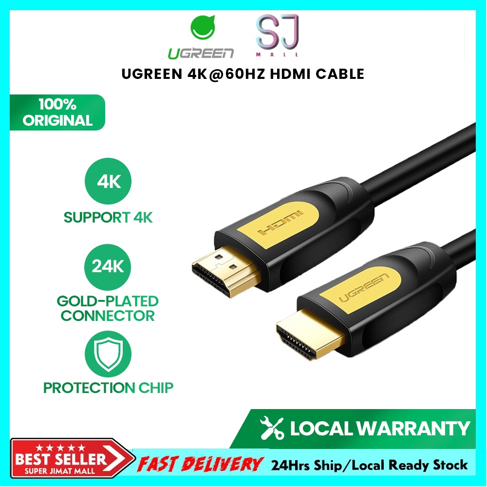 UGREEN HDMI Cable High Speed HDMIs Monitor Video Cables with 18Gbps 3D 4K HDR 60Hz Ethernet and ...