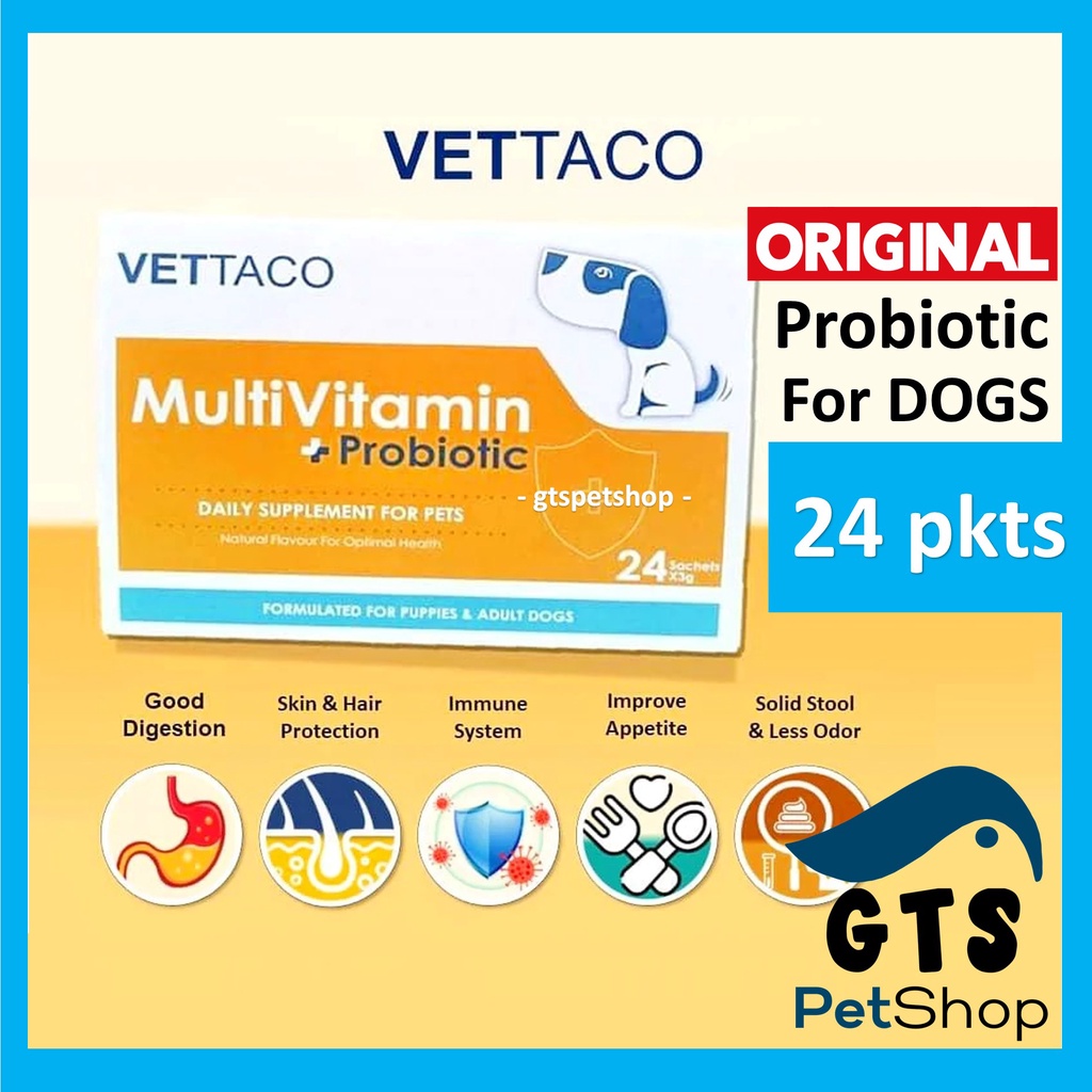 VETTACO Probiotic + MultiVitamins For Puppy & Dog (24 sachets) Premium ...