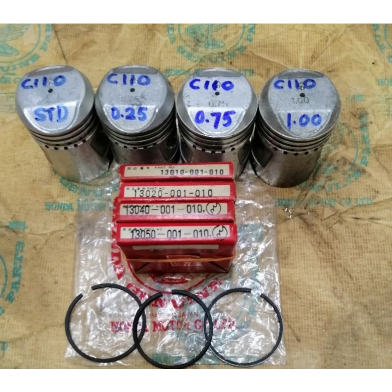 Honda 50cc Super Sports C110/CA110 Piston (C110)+Ring (001) Set ...