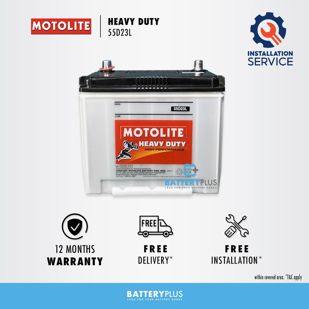[ Installation Provided ] 55D23L Motolite Heavy Duty (Wet) Car Battery ...