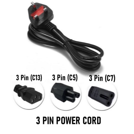 High Quality 3 Pin AC Power Cord 1.5M For Desktop | PC | LCD | Monitor ...