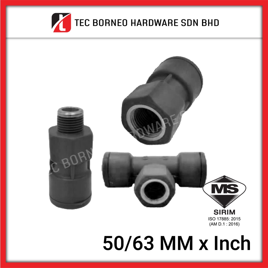 TEC Pushon [50mm 63mm] push fit fitting FTA/MTA/FT Female coupling male ...