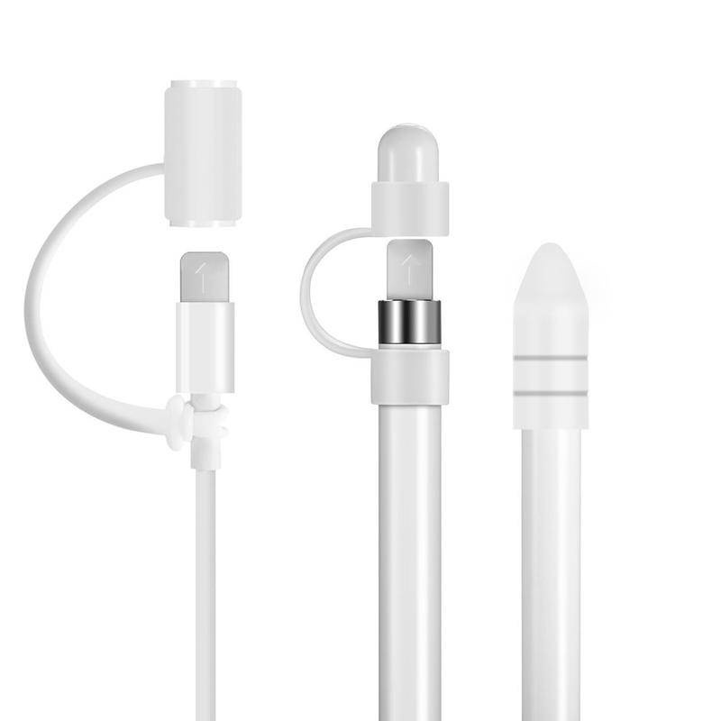 3 in 1 Silicone Compatible For Apple Pencil Case Anti-loss Charging ...
