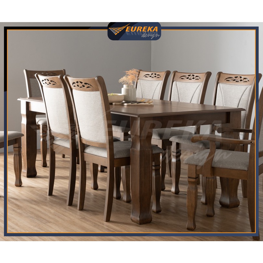 [INSTALLATION SERVICE] 6.5ft Rectangle Dining Table Wood Modern / Meja ...