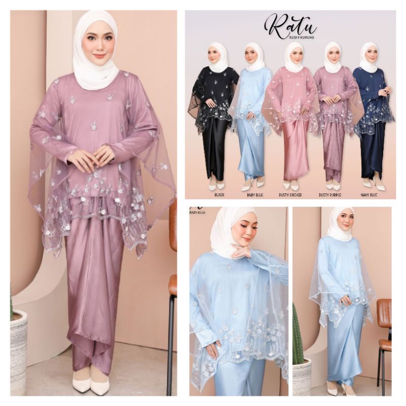 Kurung Satin Pario Ratu. 9109 Baju Kurung Moden! Batwing Kurung! Ratu ...