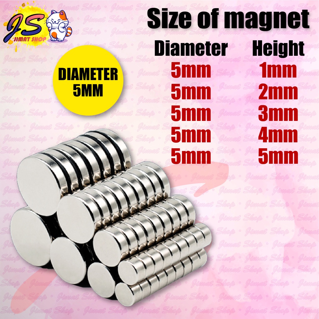 1pcs Diameter 5mm Magnet Round Magnet Neodymium Magnet N35 N52 Super ...