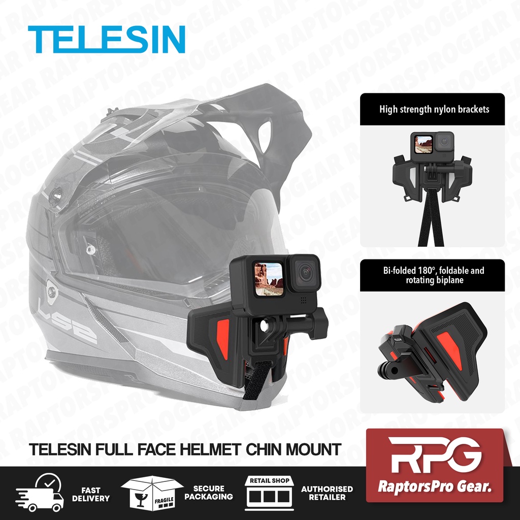 Ready Stock Telesin Full Face Helmet Chin Mount Strap Shopee