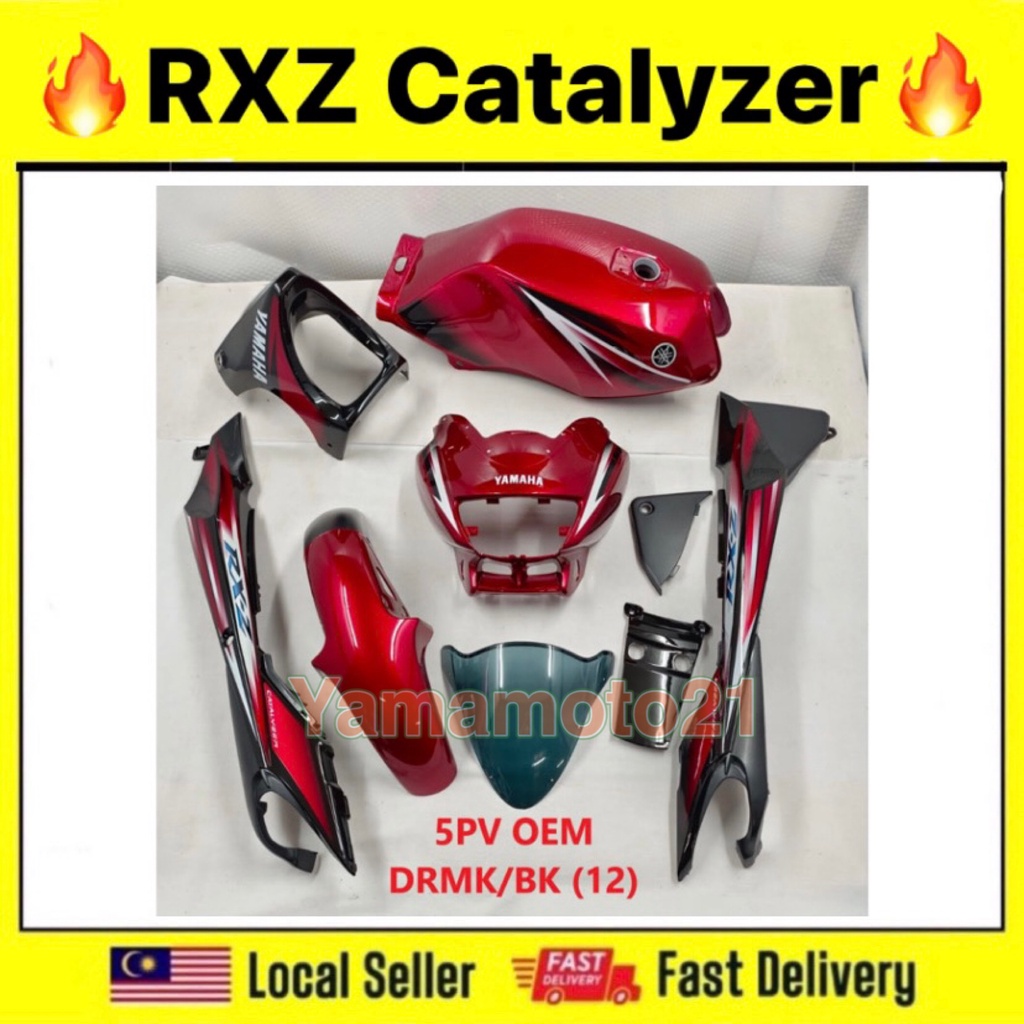 YAMAHA RXZ CATALYZER HITAM BIRU MERAH MAROON SKALA COVERSET BODYSET ...